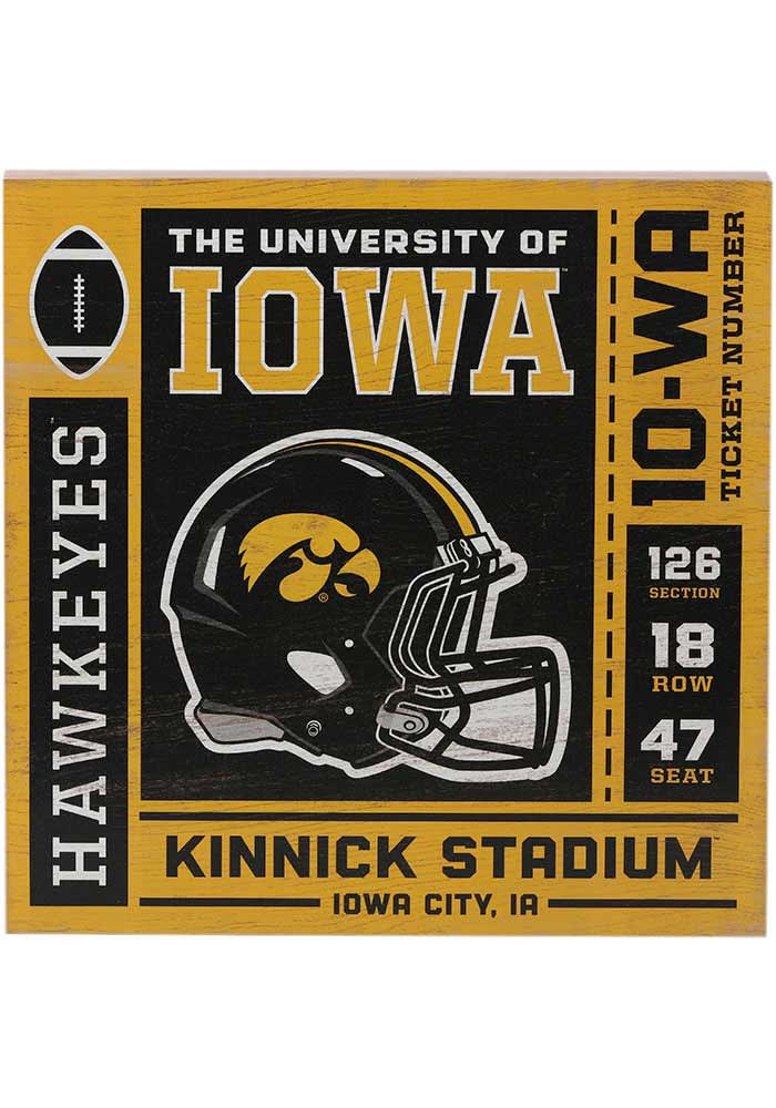 Iowa Hawkeyes YELLOW Ticket Wood Sign - 6730042