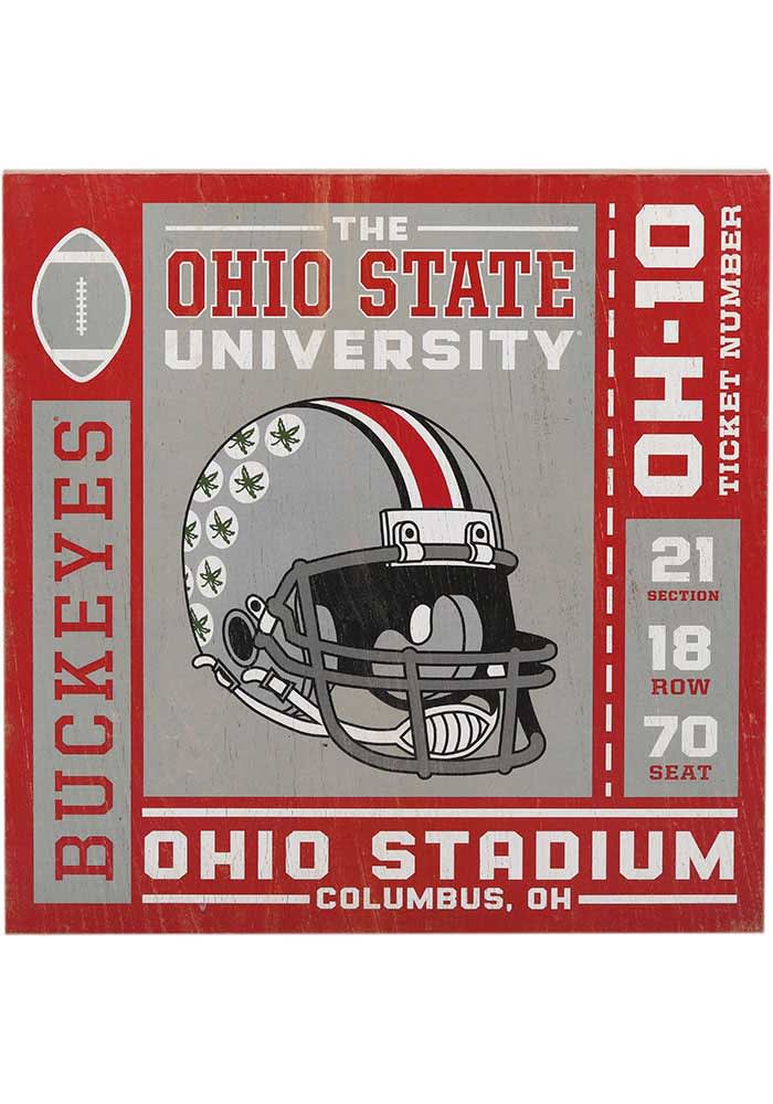 Ohio State Buckeyes Ticket Wood Wall Wall Art