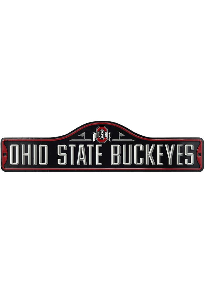 Ohio State Buckeyes Metal Street Sign BLACK - 6730124