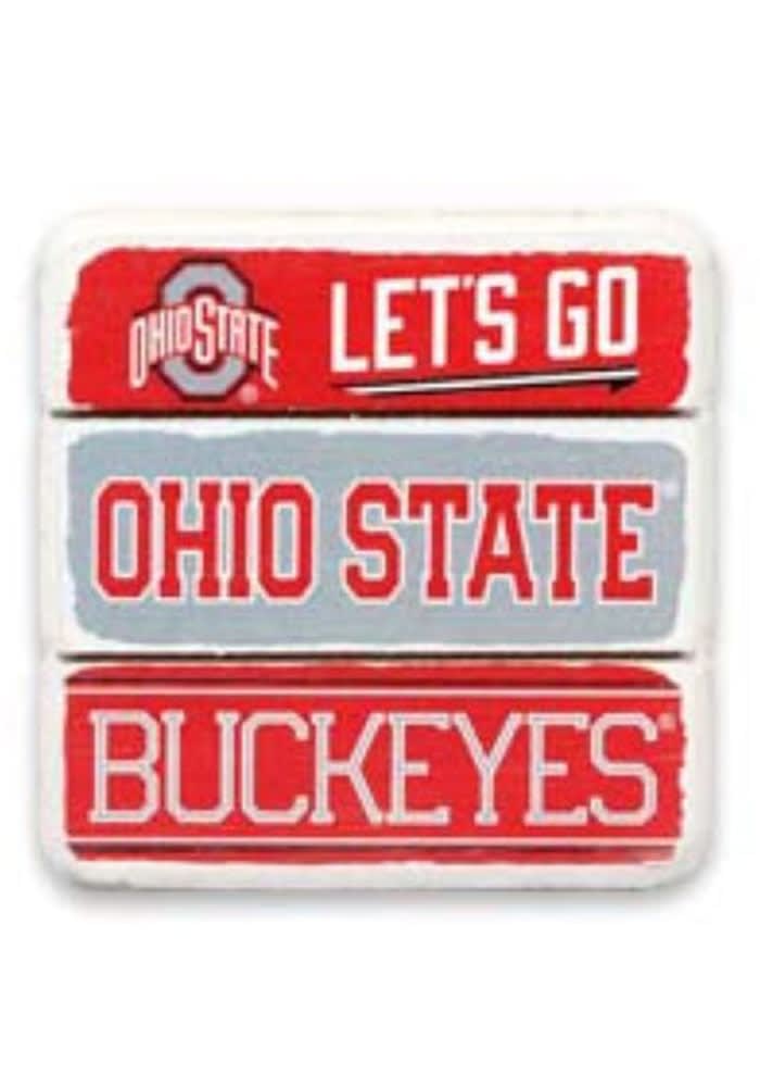 Red Ohio State Buckeyes Wood Plank Magnet - 6730351