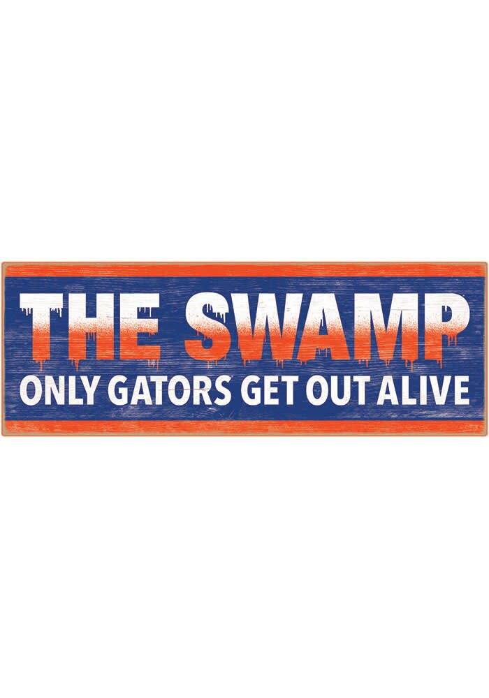 Florida Gators 28x10 The Swamp Slogan Wood Sign GREEN