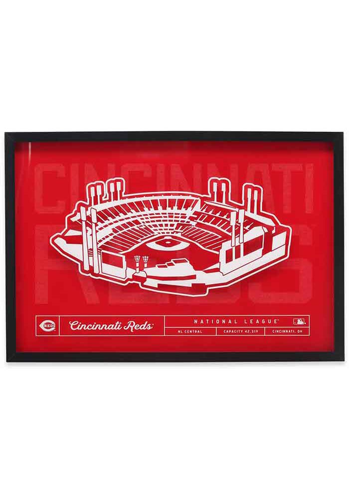 Cincinnati Reds RED Glass Stadium Framed Posters - 6730899