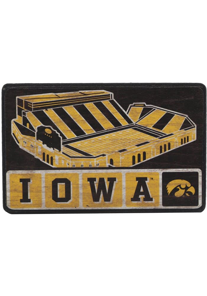 BLACK Iowa Hawkeyes Stadium Wood Magnet - 67360057