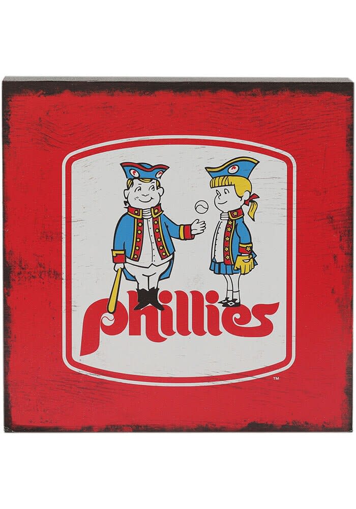 Philadelphia Phillies Deep Wood Block Sign Red - 67360147