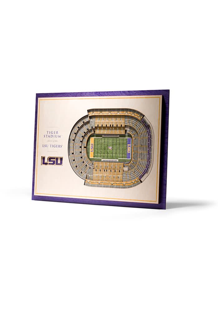 LSU Tigers 5-Layer 3D Stadium View Wall Art