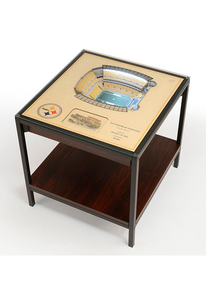 Pittsburgh Steelers 25-Layer Lighted StadiumView BROWN End Table - 6860306
