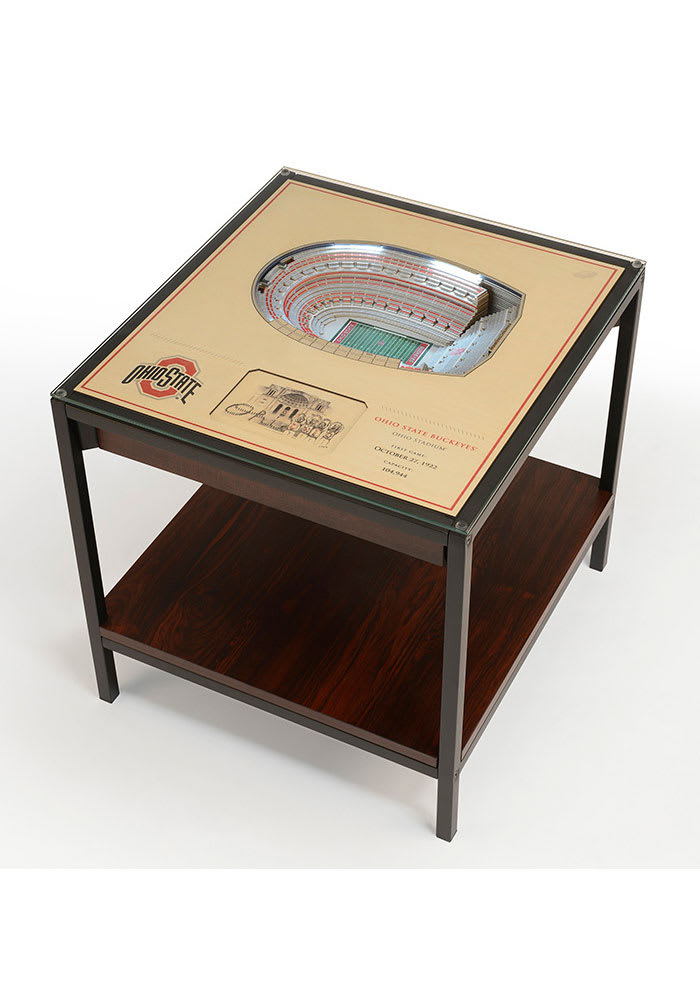 Ohio State Buckeyes BROWN 25-Layer Lighted StadiumView End Table - 6860323