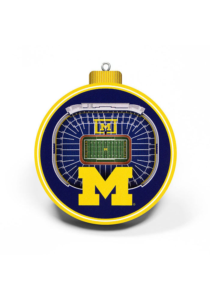 Michigan Wolverines BLUE 3D Stadium View Ornament - 6860579