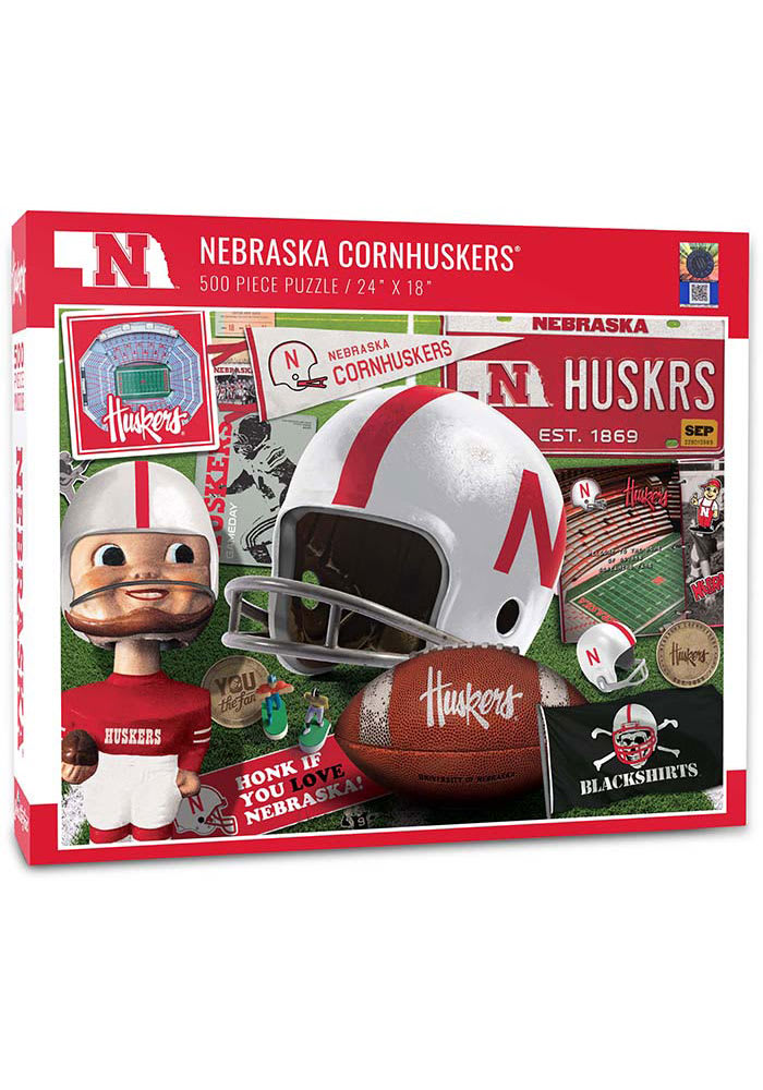 Nebraska Cornhuskers Red 500 Piece Retro Puzzle - 6860889