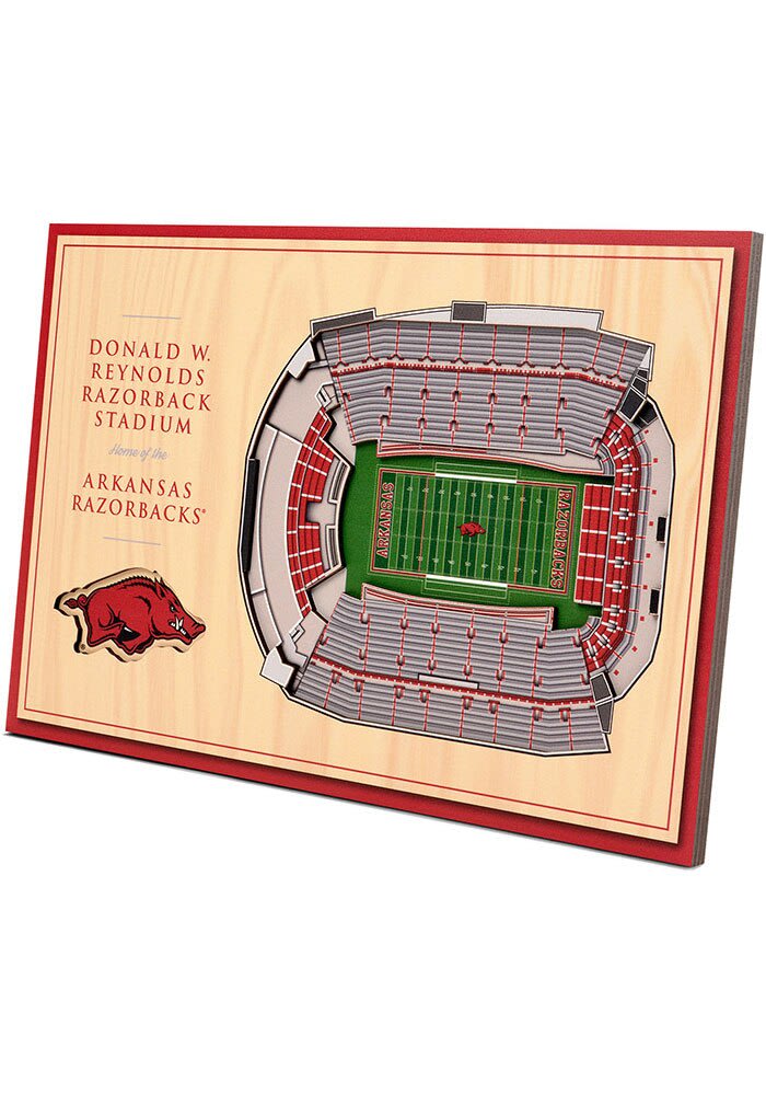 Arkansas Razorbacks 3D Desktop Stadium View Red Desk Accessory