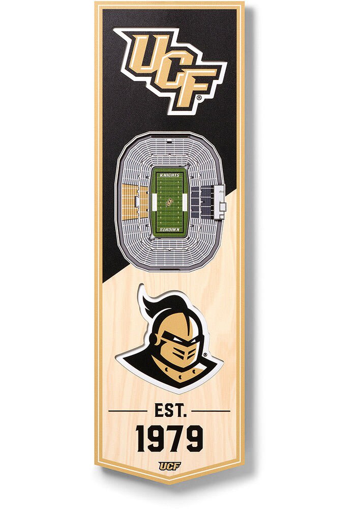 UCF Knights 6x19 inch 3D Stadium Sign BLACK - 6861170