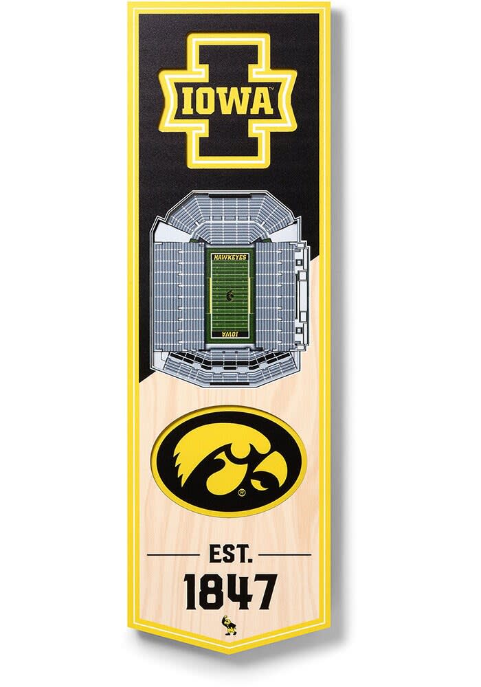 Iowa Hawkeyes BLACK 6x19 inch 3D Stadium Sign - 6861194