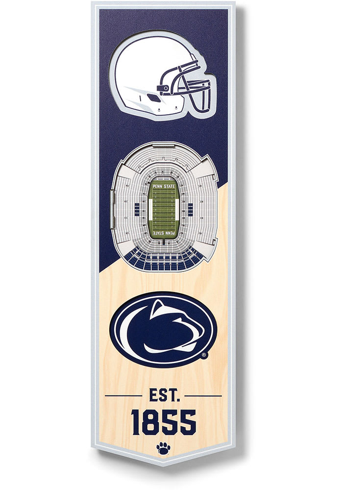 Penn State Nittany Lions BLUE 6x19 inch 3D Stadium Sign - 6861238