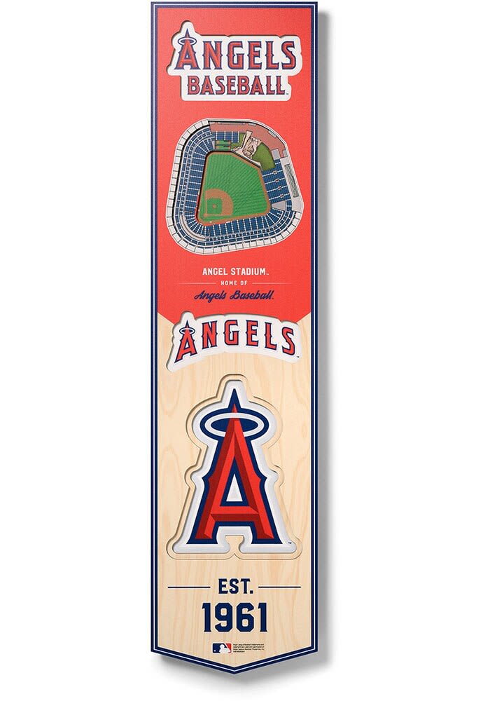 Los Angeles Angels 8x32 inch 3D Stadium Sign RED
