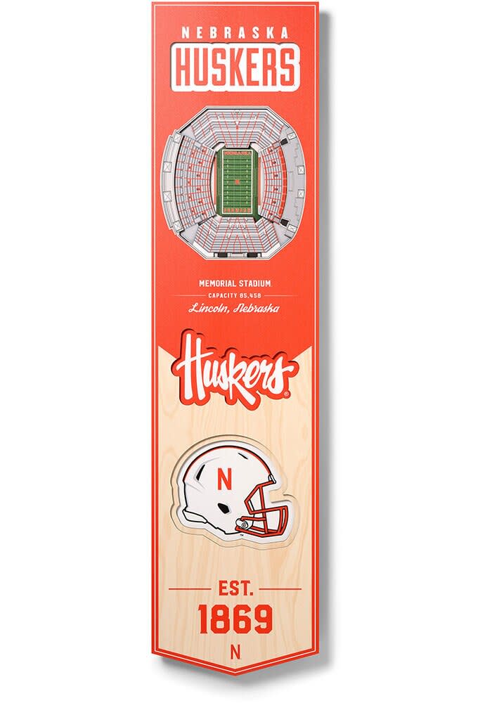 Nebraska Cornhuskers 8x32 inch 3D Stadium Sign Red - 6861424