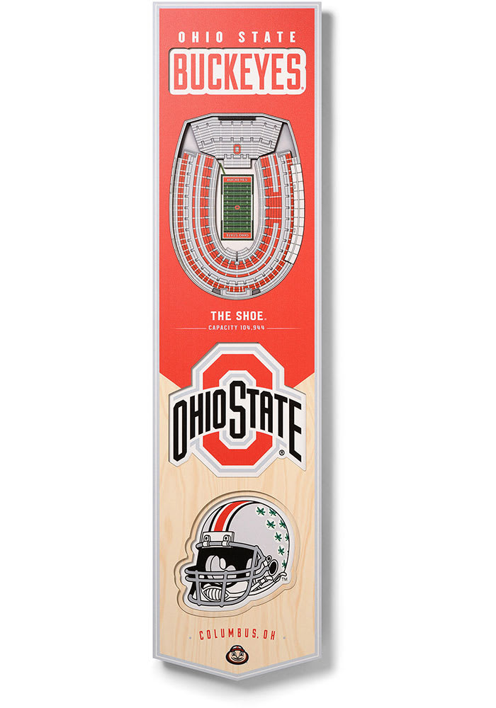 Ohio State Buckeyes Red 8x32 inch 3D Stadium Sign - 6861435