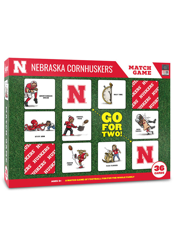 Nebraska Cornhuskers WHITE Memory Match Game - 6861649