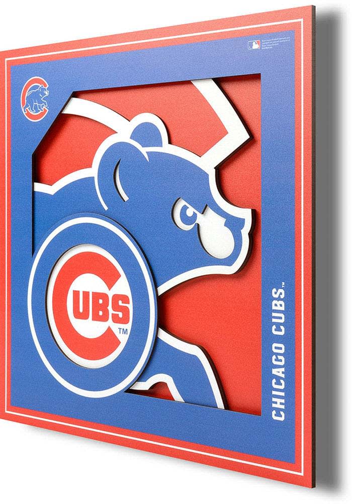 Chicago Cubs 12x12 3D Logo Sign Red - 6862055