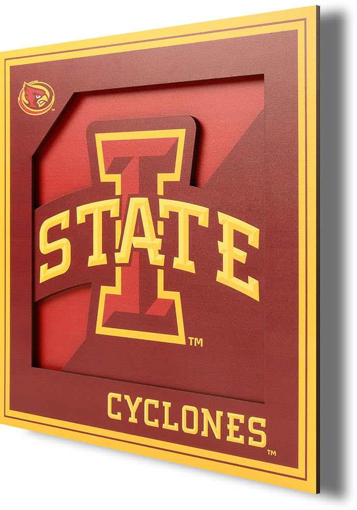 Iowa State Cyclones 12x12 3D Logo Sign Red - 6862090