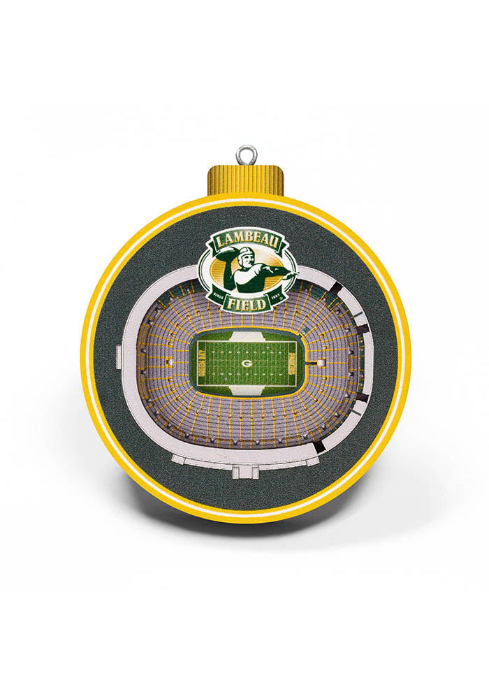 Green Bay Packers Stadium View Ornament - GREEN
