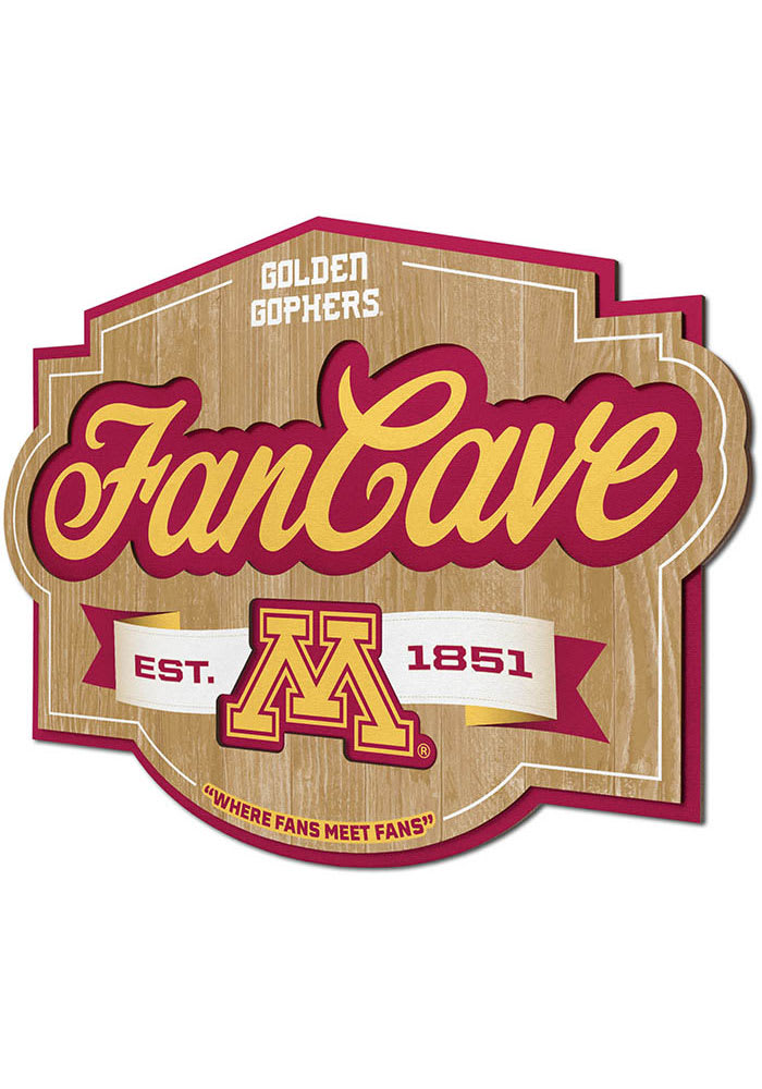 Minnesota Golden Gophers MAROON Fan Cave Sign - 6862290
