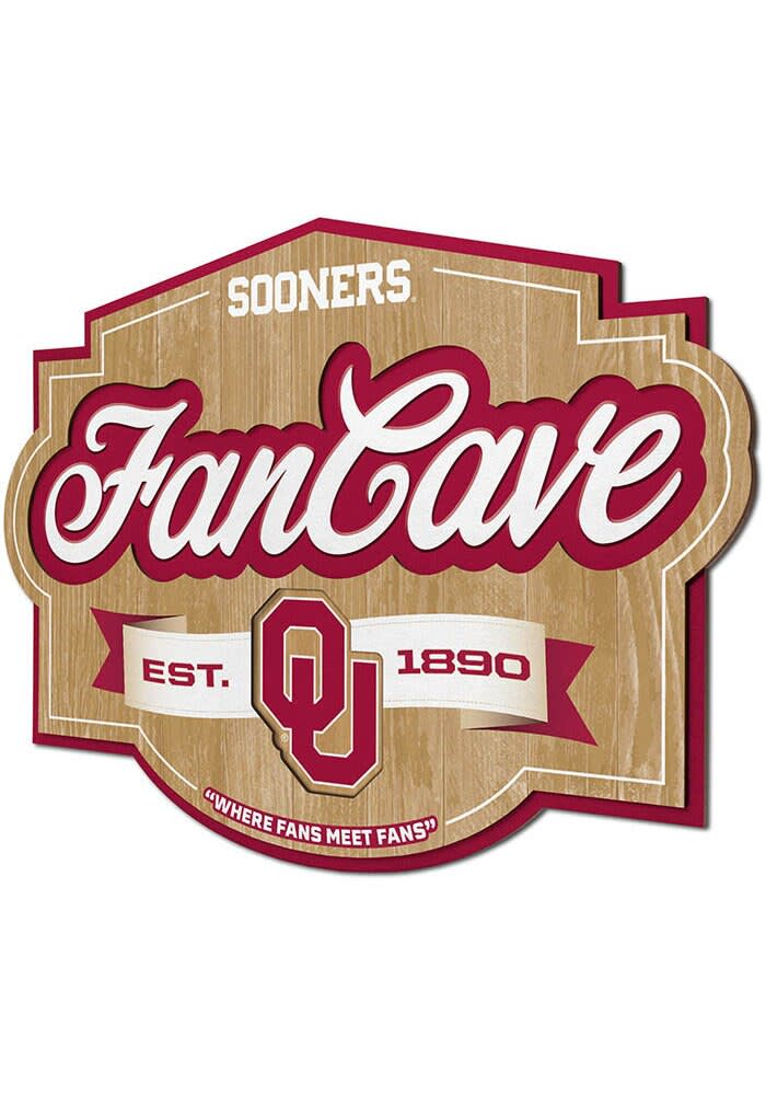 Oklahoma Sooners Fan Cave Sign CRIMSON - 6862302