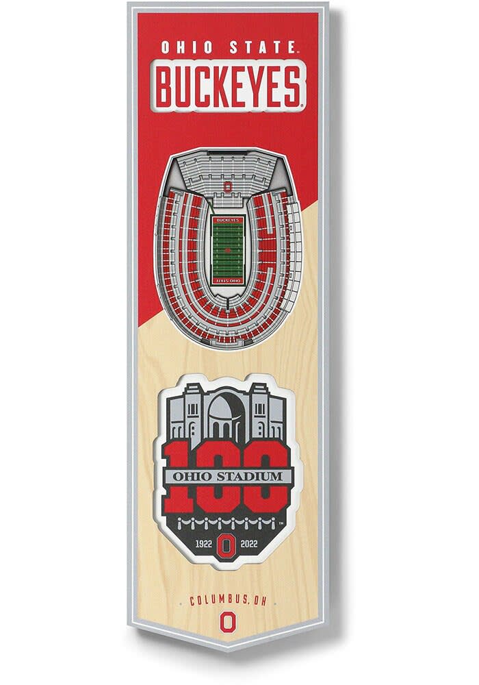 Ohio State Buckeyes Red Ohio Stadium 100th Celebration 3D Sign - 6862411
