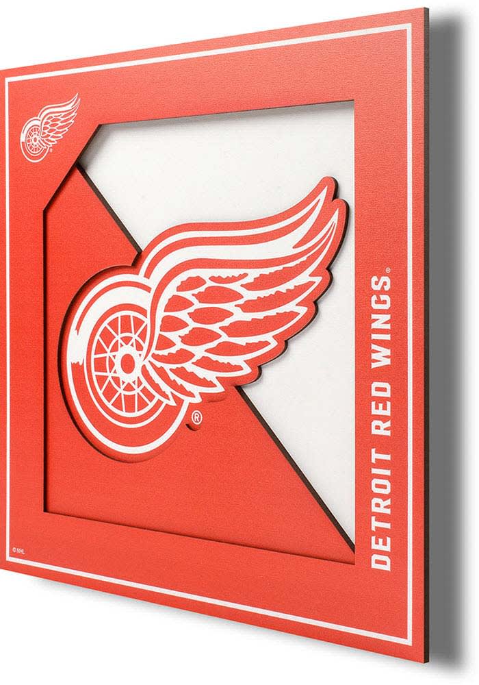 Detroit Red Wings 12x12 3D Logo Sign RED