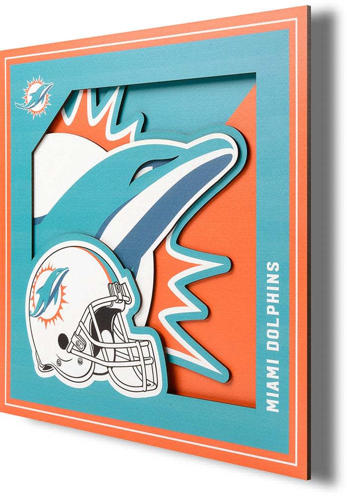 Miami Dolphins 12x12 3D Logo Sign GREEN - 6862438