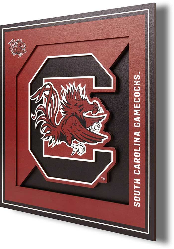 South Carolina Gamecocks 12x12 3D Logo Sign RED