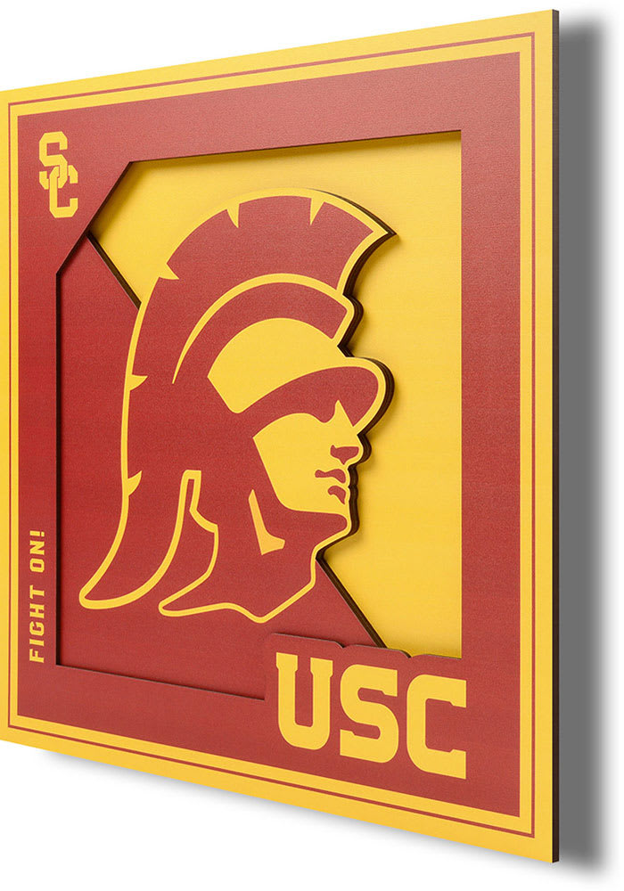 USC Trojans 12x12 3D Logo Design Sign Red - 6863344