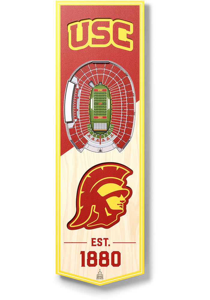 USC Trojans 6x19 inch 3D Stadium Sign Red - 6863345