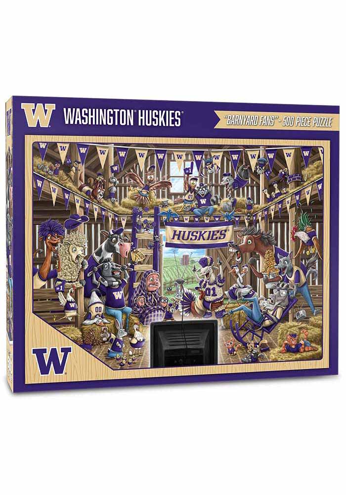Washington Huskies PURPLE 500pc Barnyard Fans Puzzle