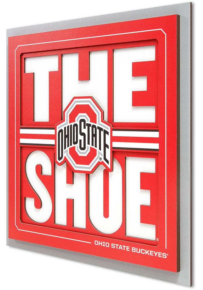 Ohio State Buckeyes SCARLET 12x12 3D Slogan Sign - 6863766