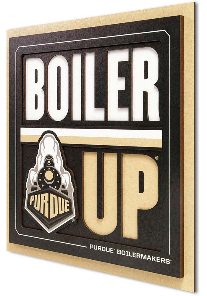 Purdue Boilermakers 12x12 3D Slogan Sign GOLD - 6863769