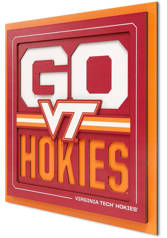 Virginia Tech Hokies 12x12 3D Slogan Sign MAROON - 6863882