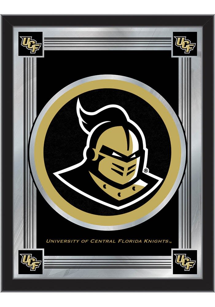 UCF Knights SILVERGREY Logo Hanging Back Bar Mirror - 686558609