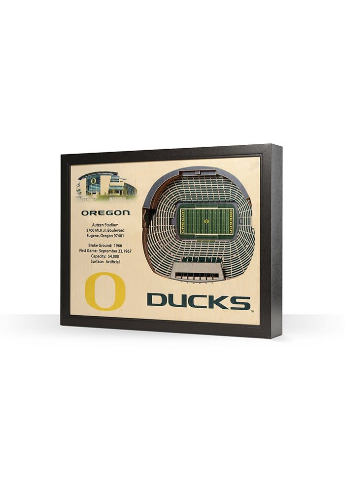 Oregon Ducks YELLOW 3D Stadium View Wall Art - 68690221