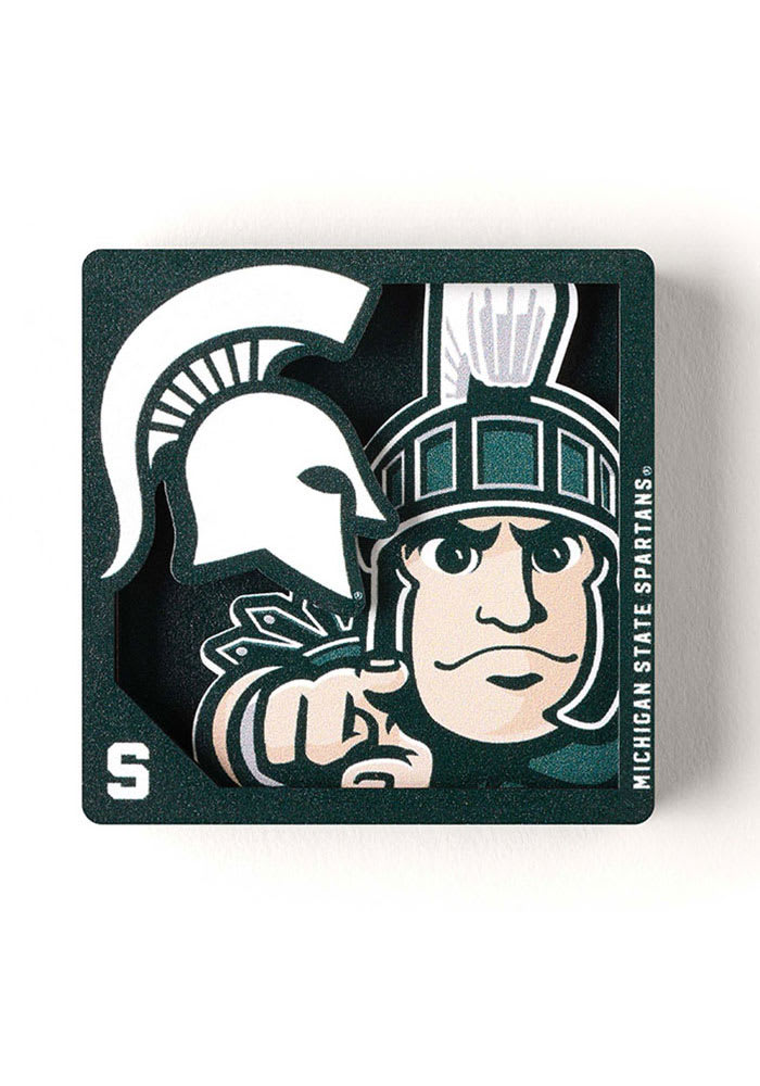 Michigan State Spartans GREEN 3D Logo Magnet - 68690324