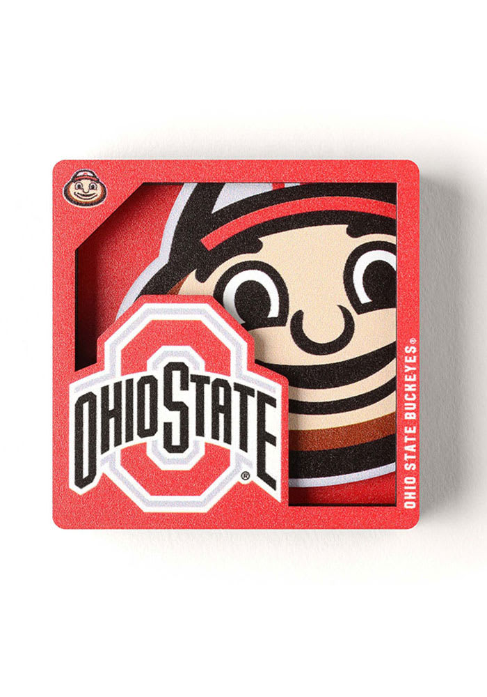 Red Ohio State Buckeyes 3D Logo Magnet - 68690330