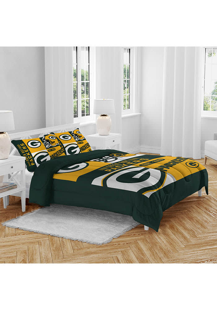 Green Bay Packers Block Logo 3 Piece Bed in a Bag - GREEN