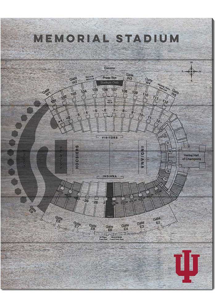 Indiana Hoosiers GREY Seating Chart Sign - 6970299