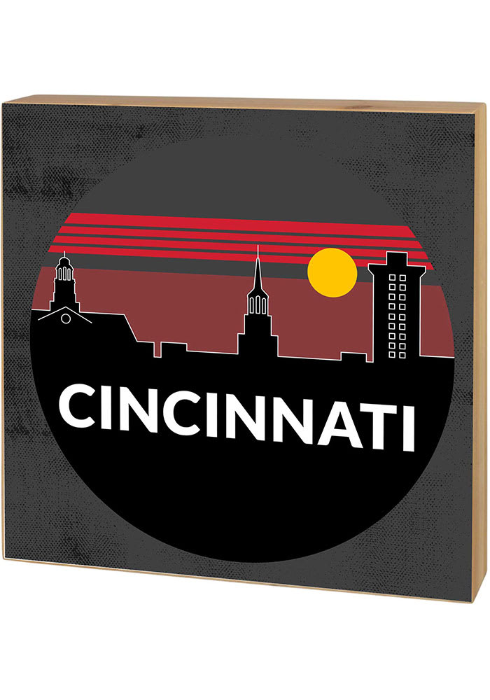 KH Sports Fan Cincinnati Bearcats Red Skyline Block Sign - 6970499