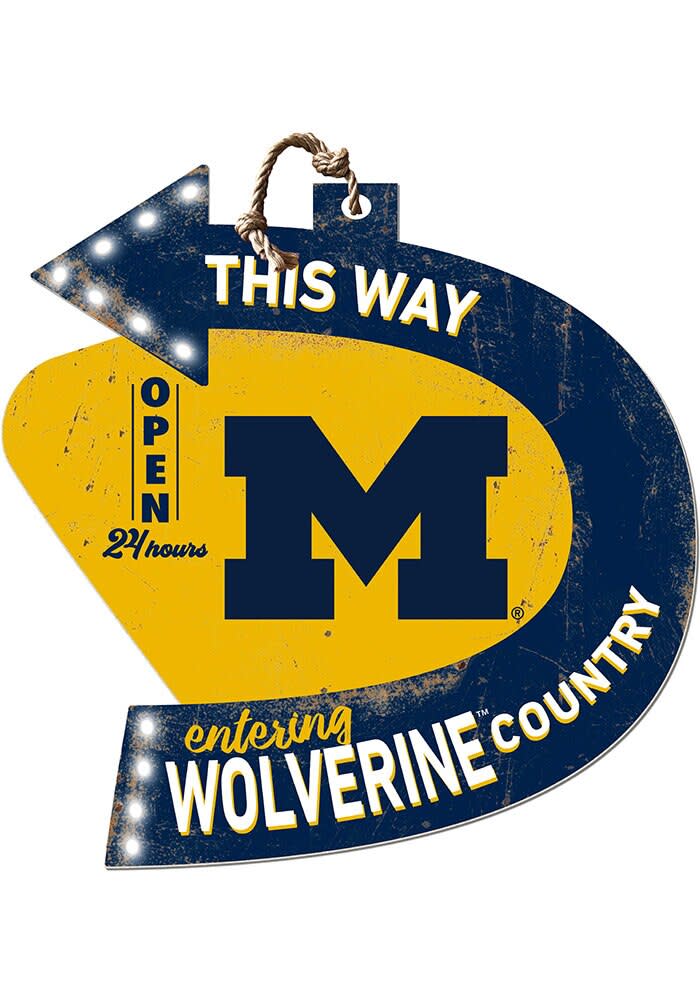 Michigan Wolverines YELLOW Arrow Sign - 6970522