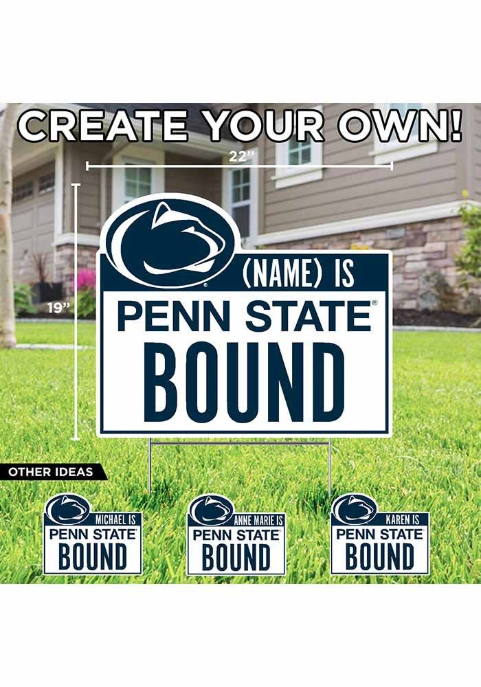 Penn State Nittany Lions White Personalized School Bound Yard Sign ...
