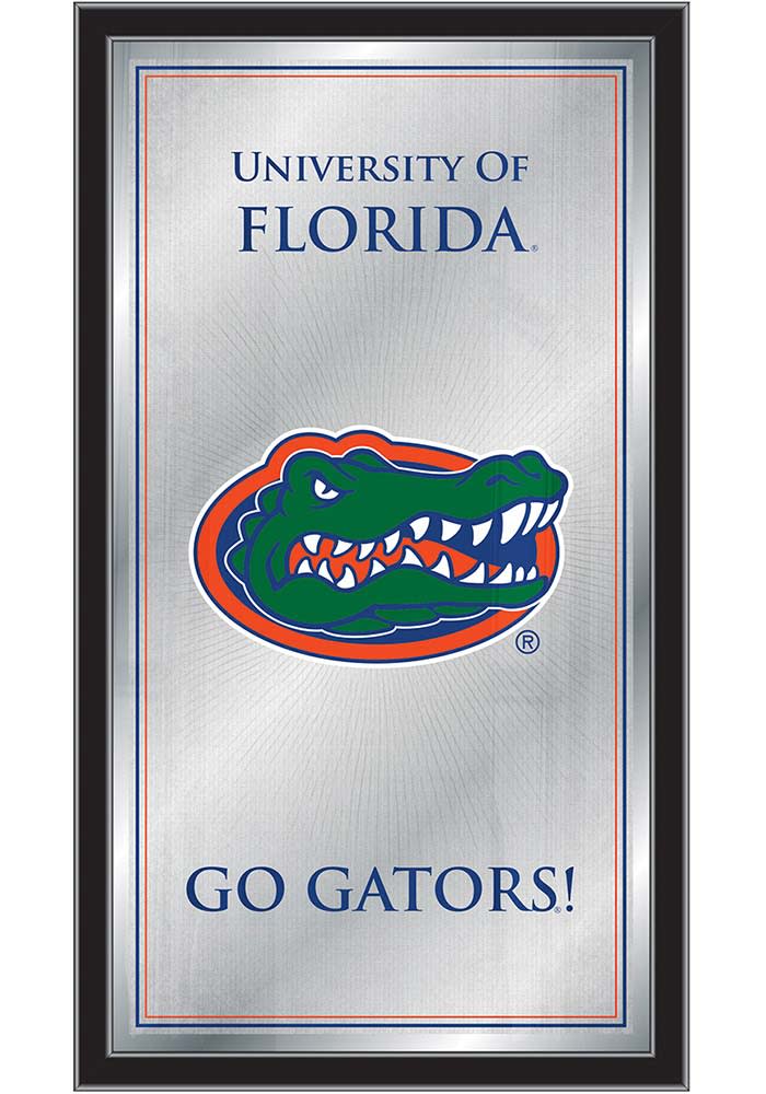 Florida Gators SILVERGREY Fight Song Hanging Back Bar Mirror - 701746820