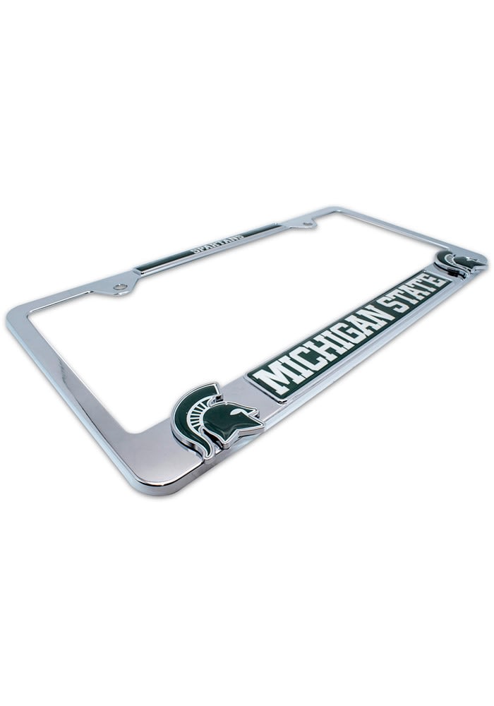 GREEN Michigan State Spartans 3D Logo License Plate Frame - 7020045