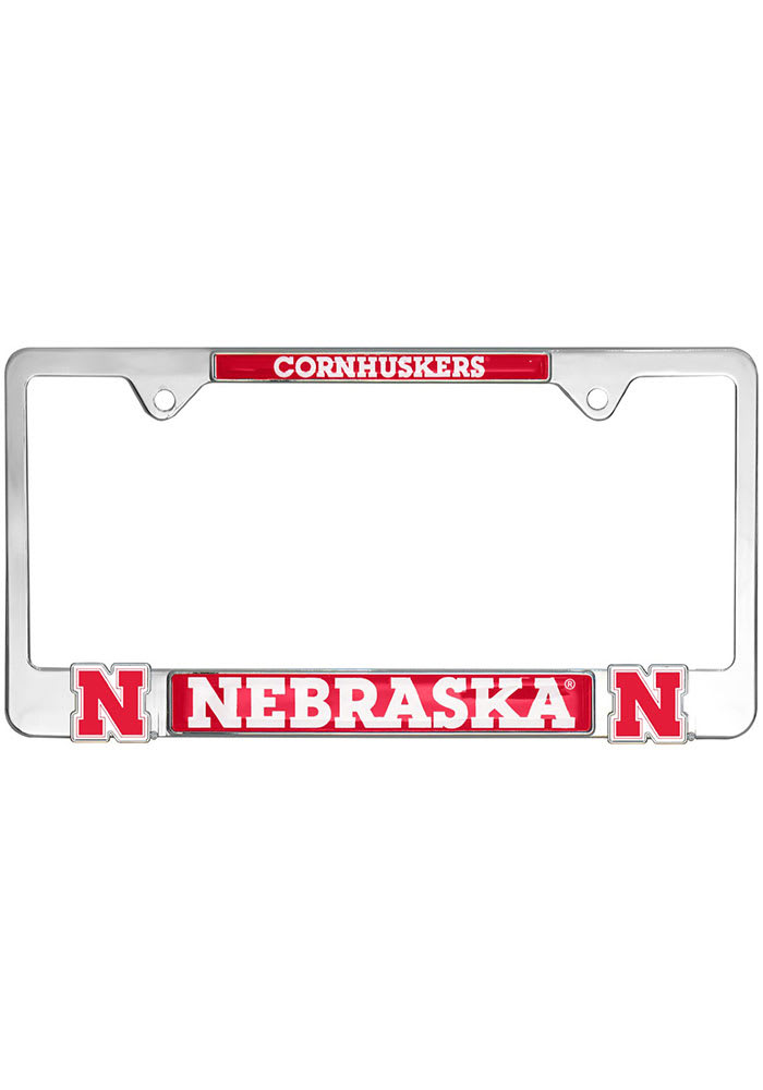Red Nebraska Cornhuskers 3D Metal License Plate Frame - 7020117