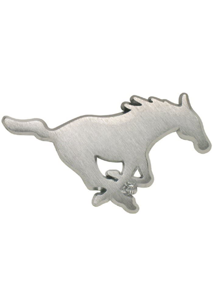 SMU Mustangs CHROME Matte Chrome Car Emblem - 7020204