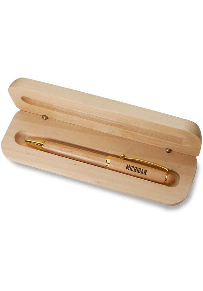 Michigan Wolverines BROWN Maple Case Pen Set - 70374025